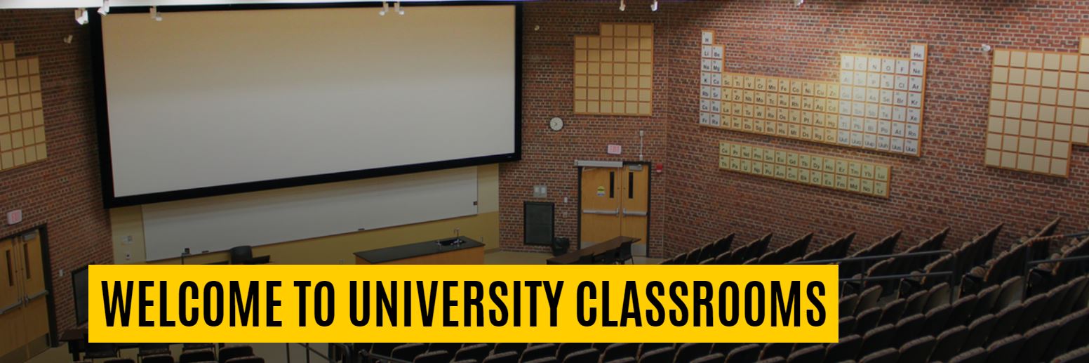 image of main header for university classrooms website