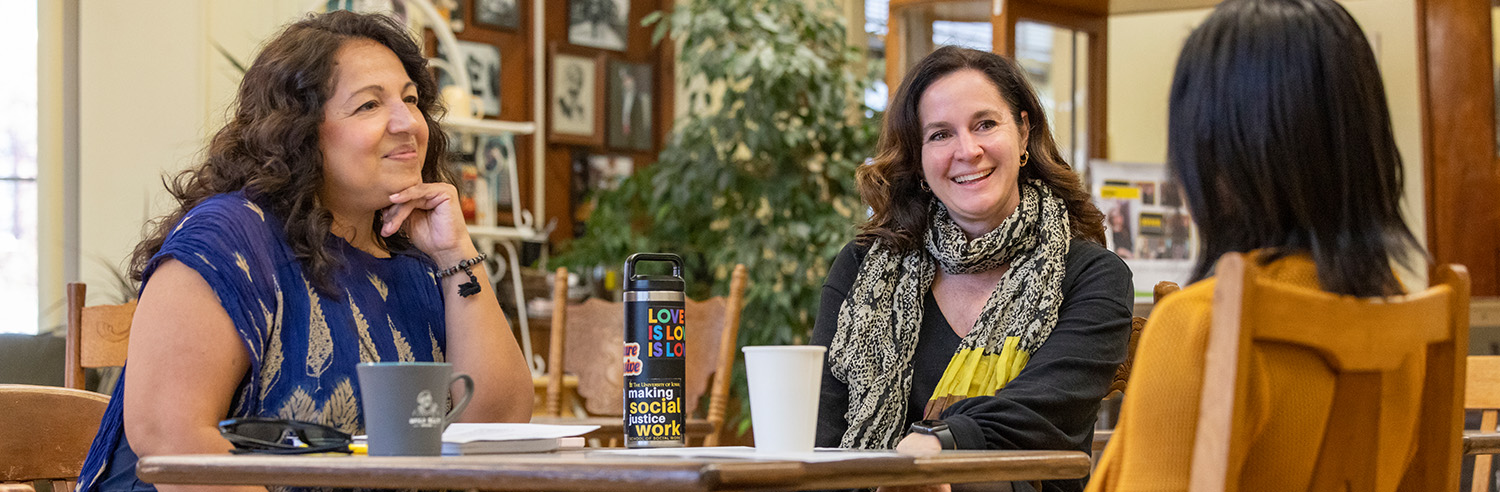 DEI Director Liz Mendez-Shannon, Dean Sara Sanders, and UI VP of ...