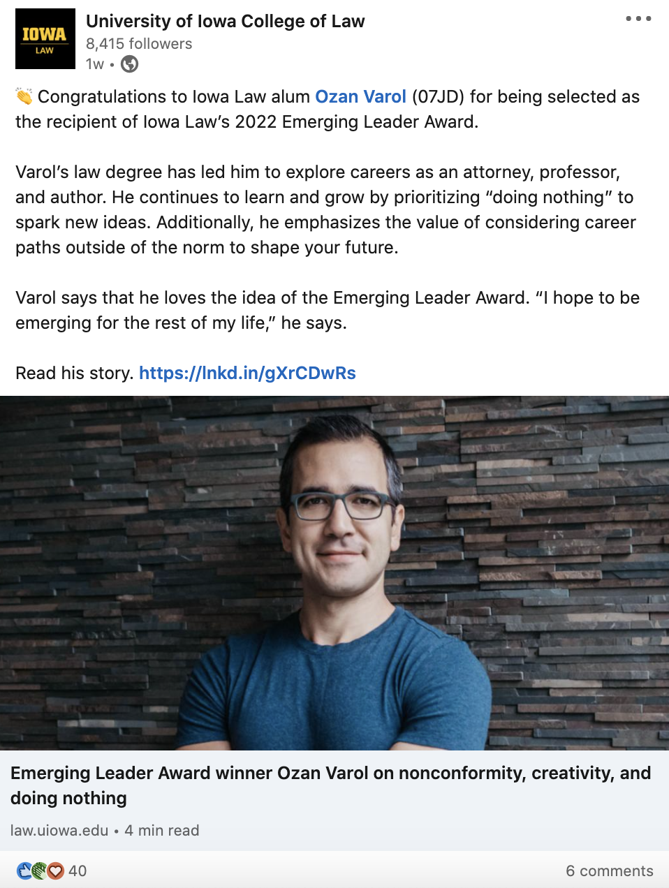 The University of Iowa: @Iowa Law - Last Weekly Email for 2022